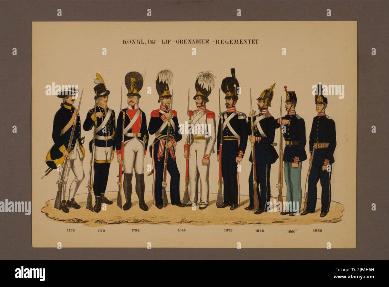 President in color pressure with uniform for the first Life Grenadier ...