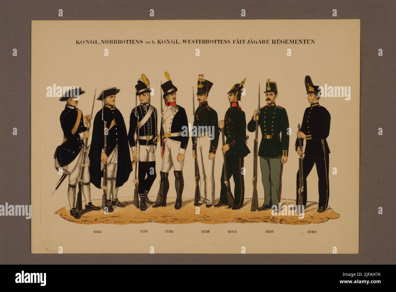 President in color pressure with uniform for Norrbottens and ...