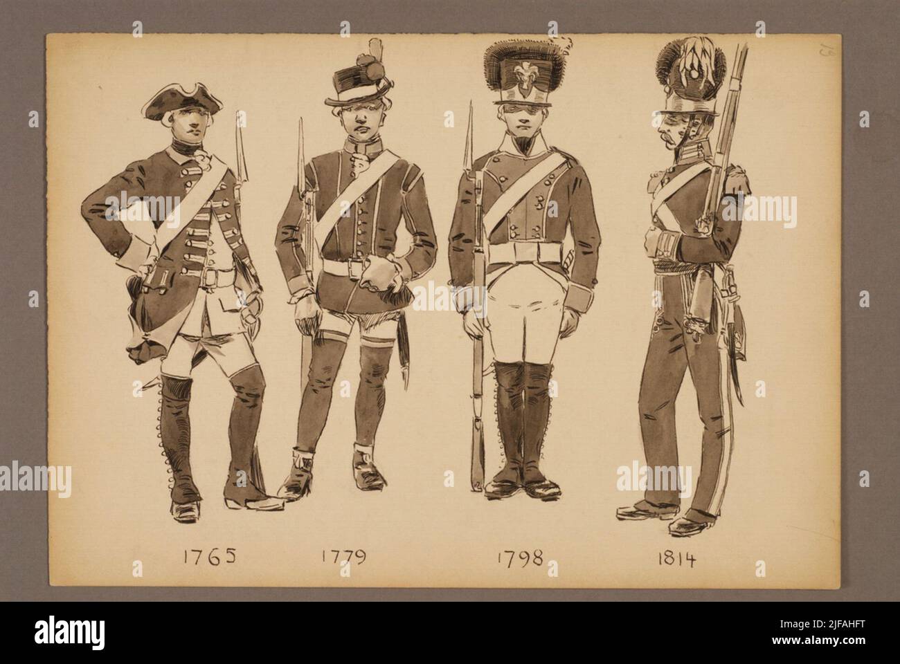 Poster with uniform for the first life grenadier regiment for the years ...