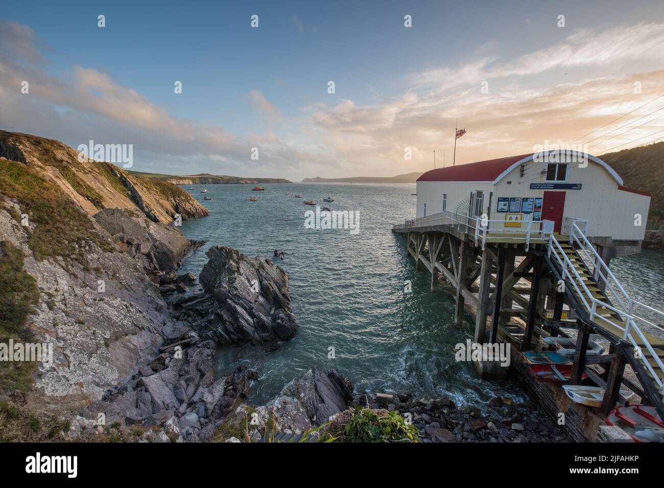 Old lifeboat station, Ramsey Sound, Pembrokeshire, Wales, UK Stock ...
