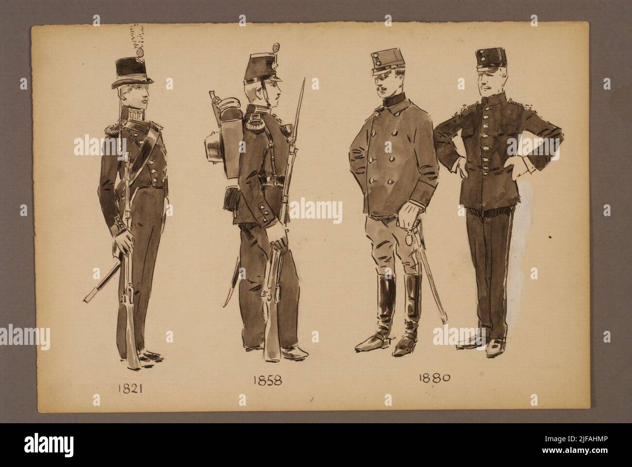 Poster with uniform for the cadet corps and students at the War School ...