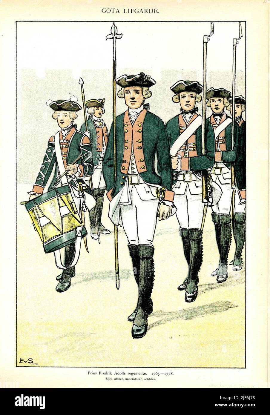 The poster with uniform for games, officers, sub-officers and soldiers ...
