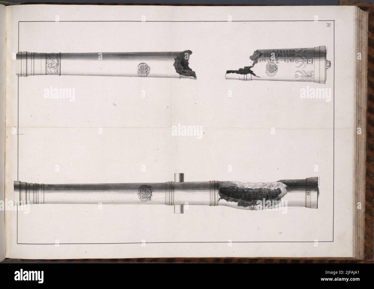 Image depicting fire pipes taken as trophies of the Swedish army with ...
