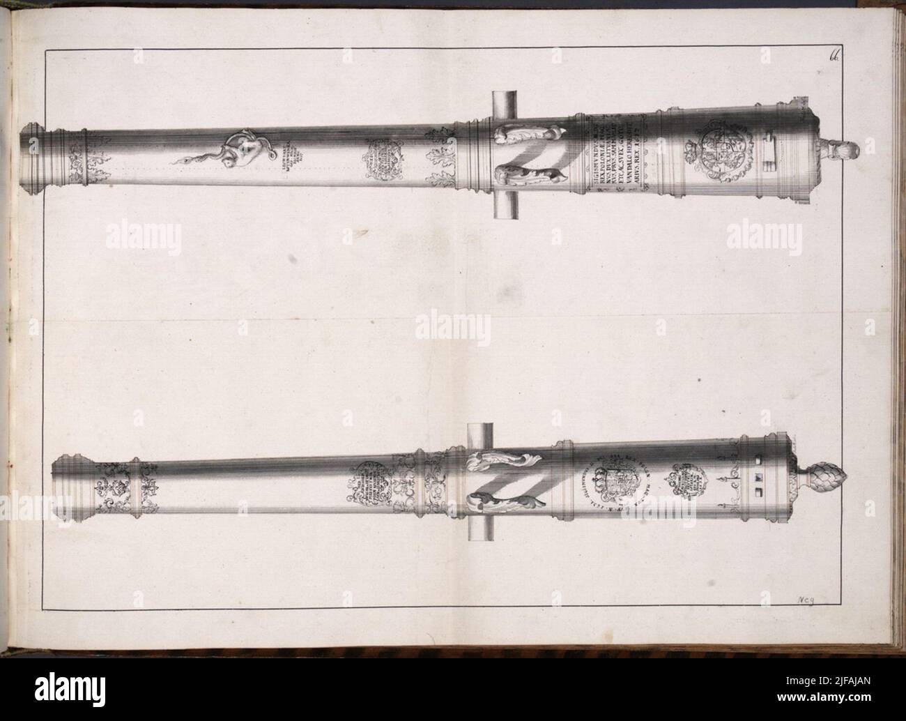 Image depicting fire pipes taken as trophies of the Swedish army with ...
