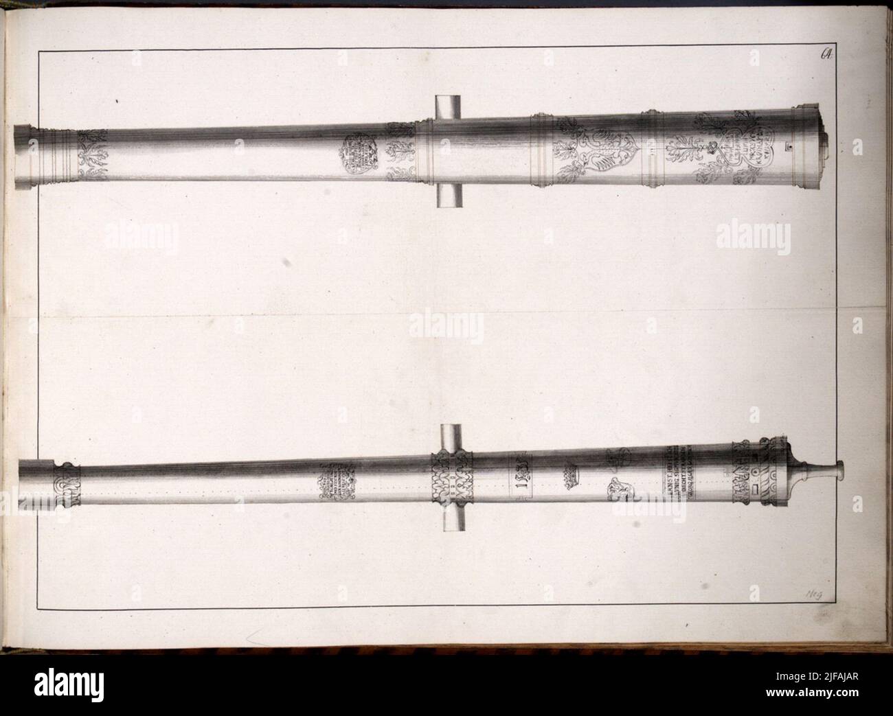 Image depicting fire pipes taken as trophies of the Swedish army with ...