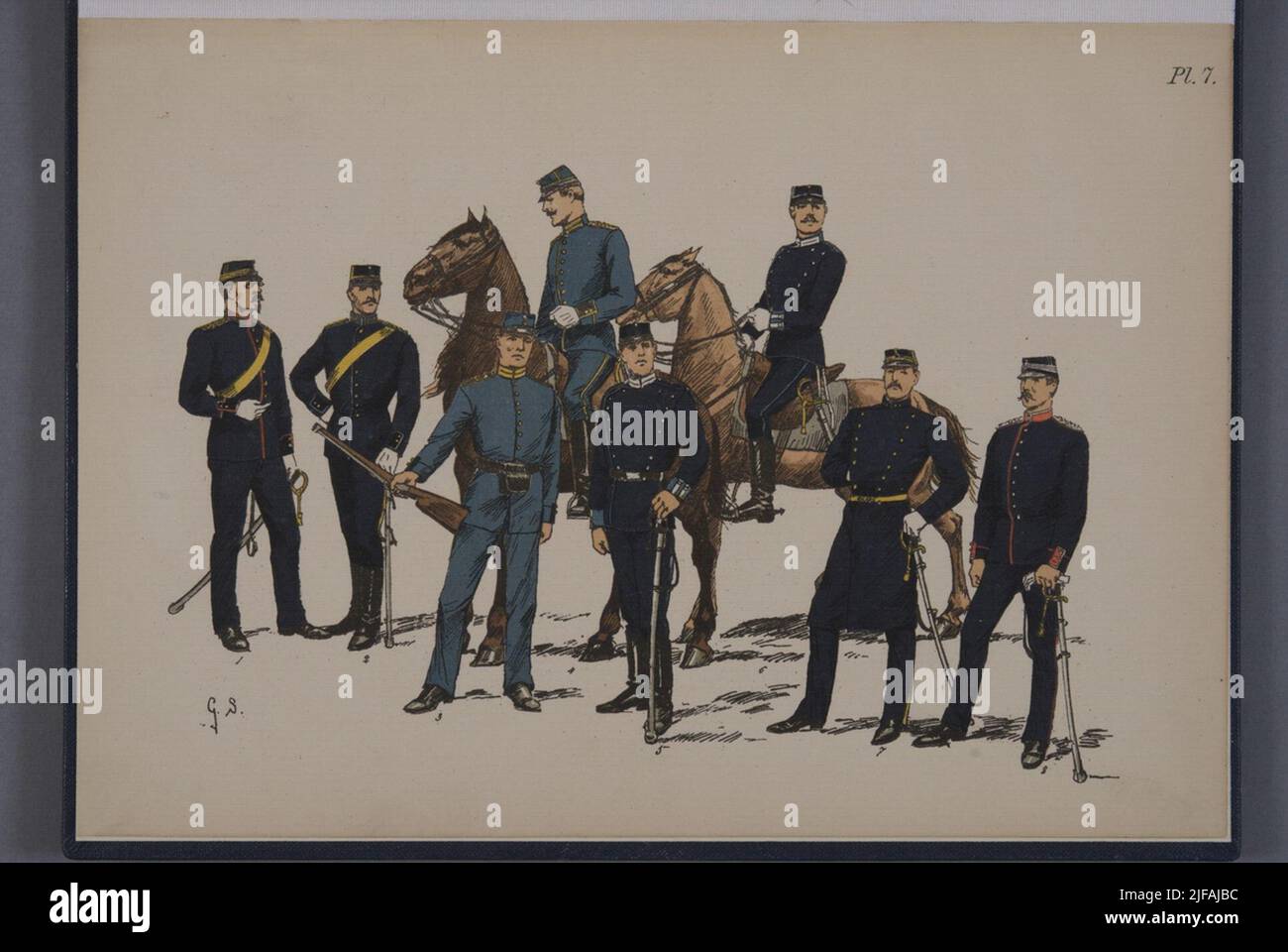 Poster with uniform for fortification, crowds, auditor state, field ...