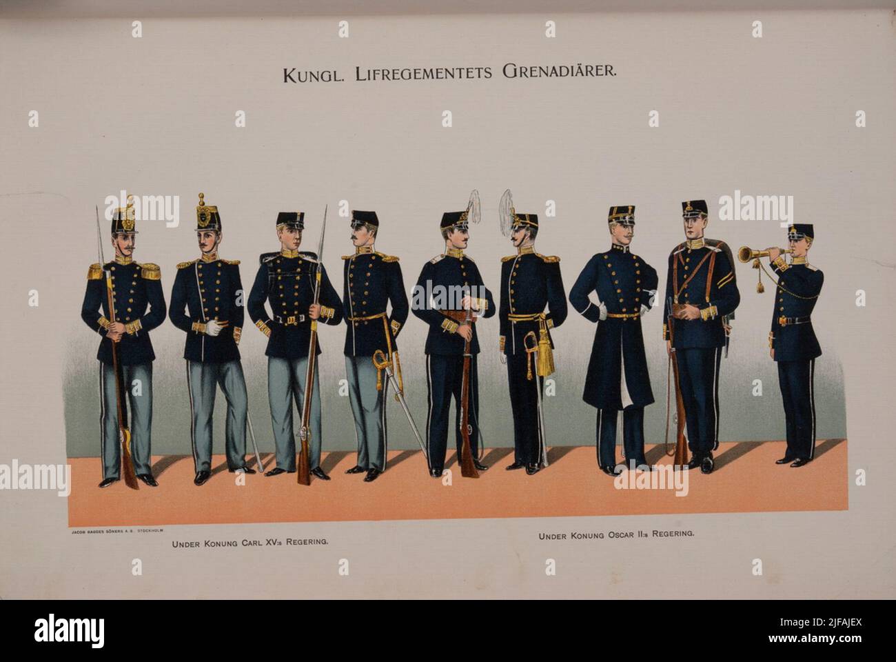 Poster with uniform for the life regiment's grenadiers under the ...