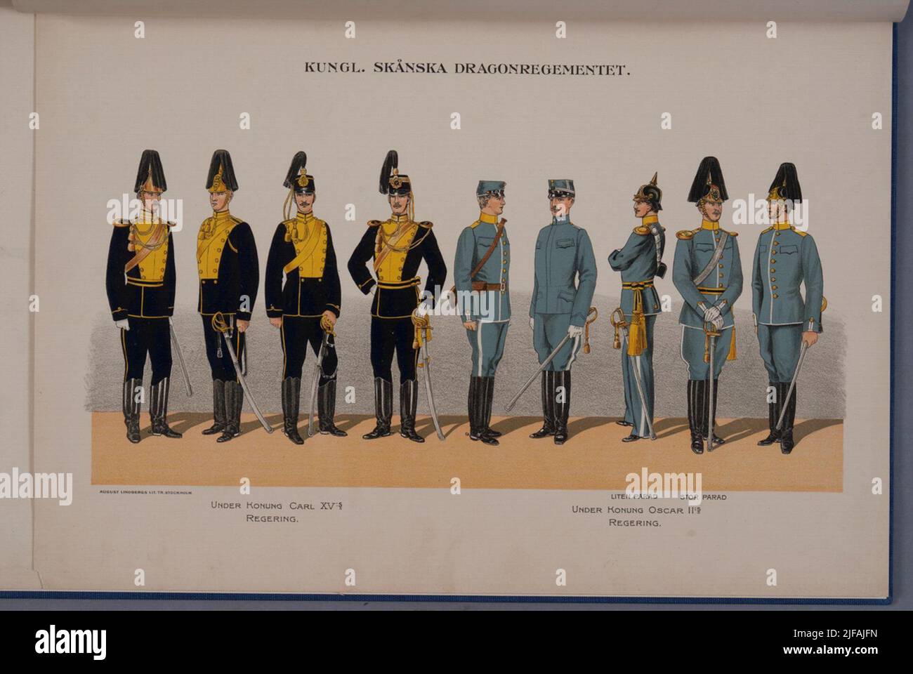 Poster with uniform for the Scanian Dragon Regiment under the ...