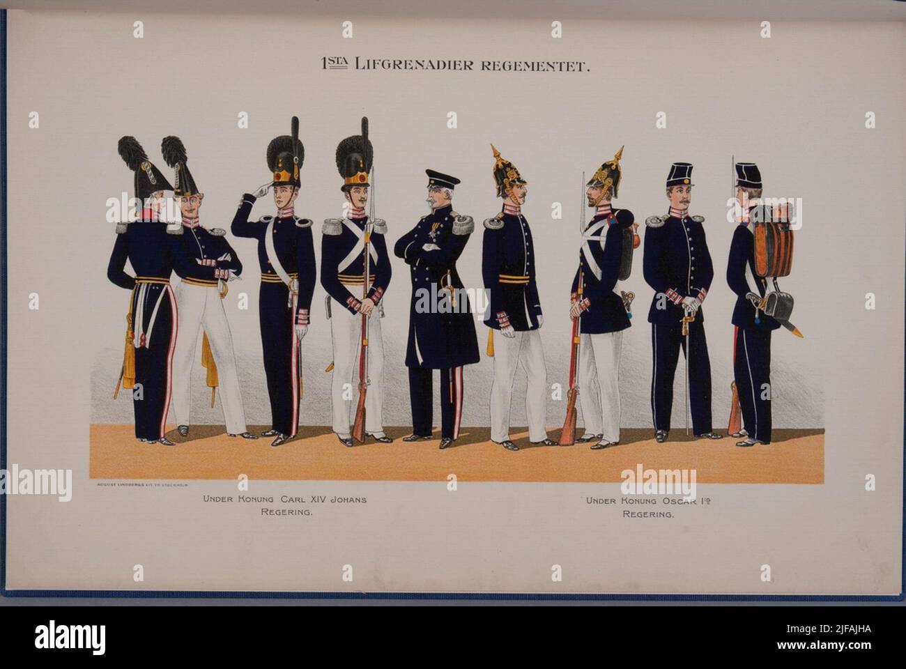 Poster with uniform for the First Life Grenadier Regiment under Karl ...