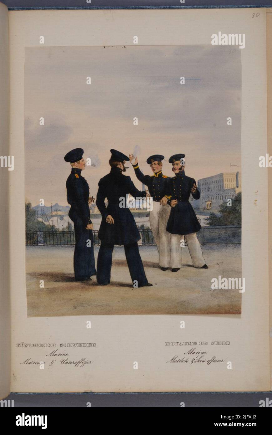 Poster with uniform for seaman and sub -officer at the Navy. Included ...