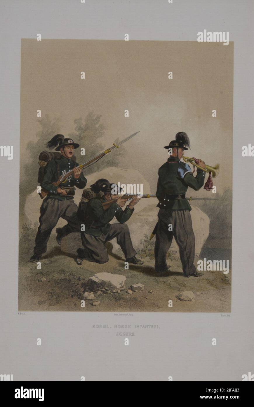 Plars with uniform for Norwegian infantry hunters. Postal print in ...