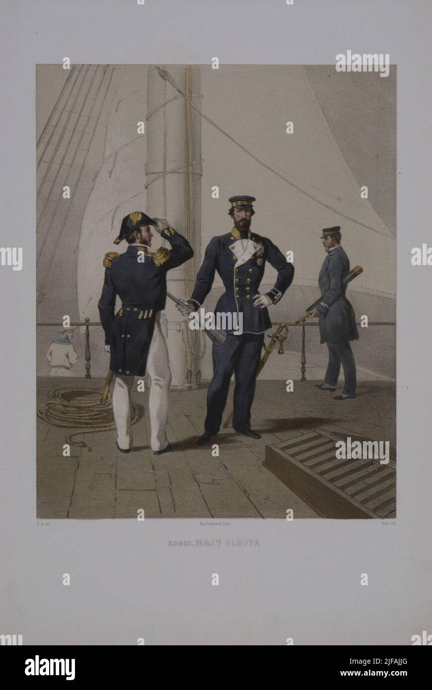 The poster with uniform for the fleet. Postal print in color pressure ...