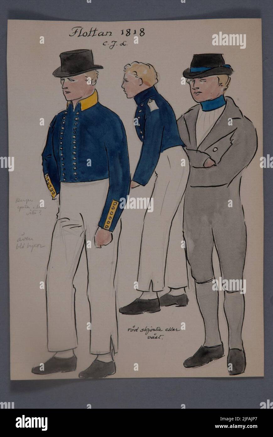 Uniform drawing in original by Einar von Strokirch, with the fleet's ...