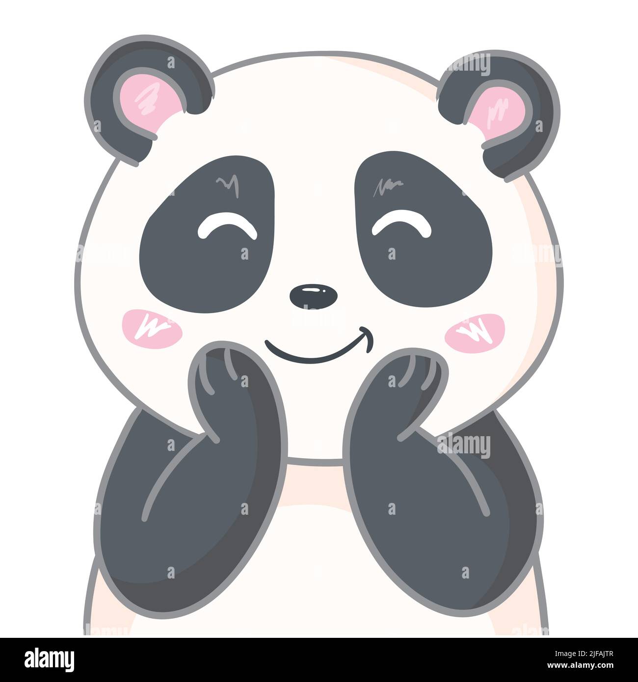 Hand drawn Cute panda. Handwritten - Sweet Cute. Vector illustration ...