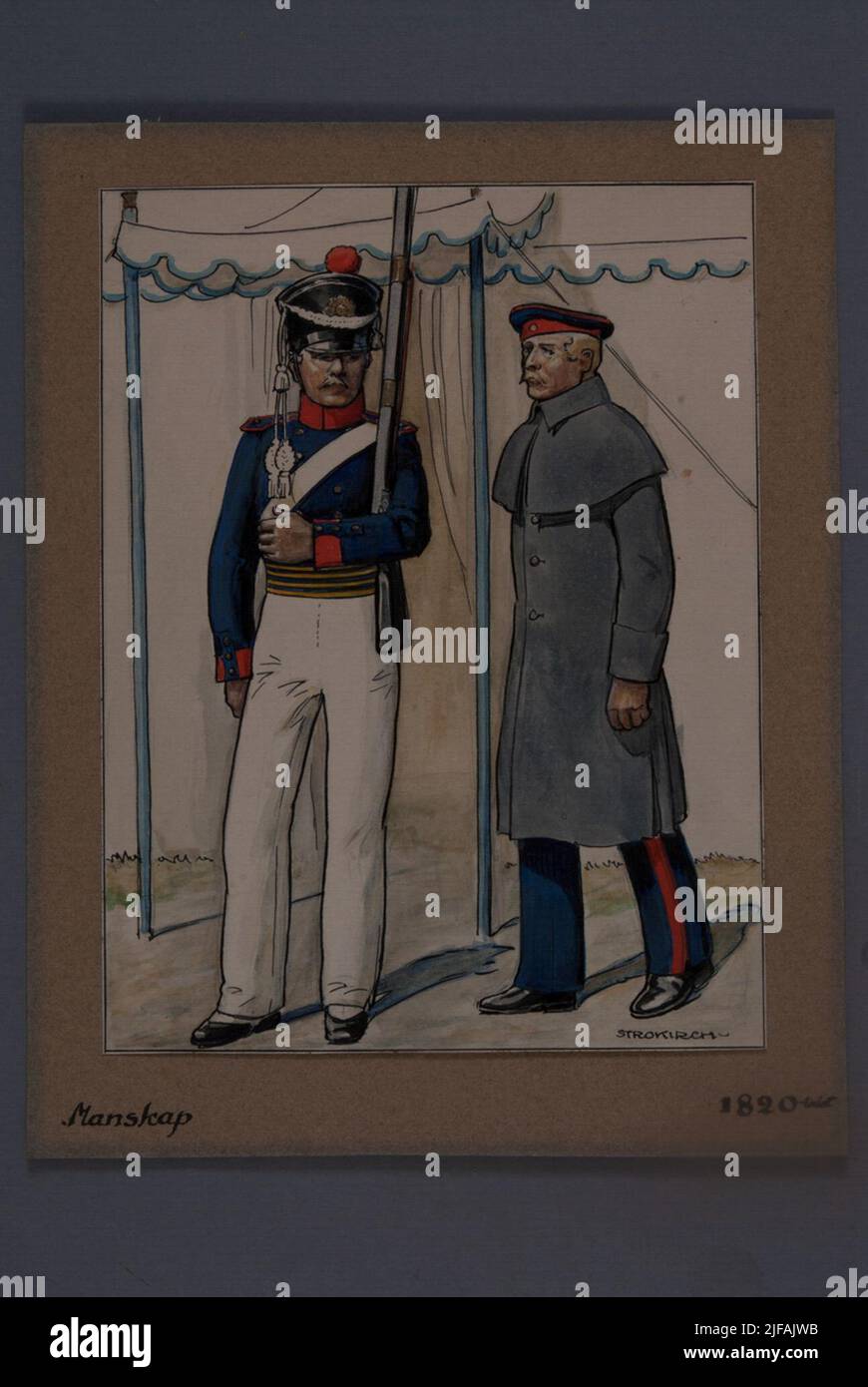 The poster in original with uniform for crew for the 1820s, designed by ...