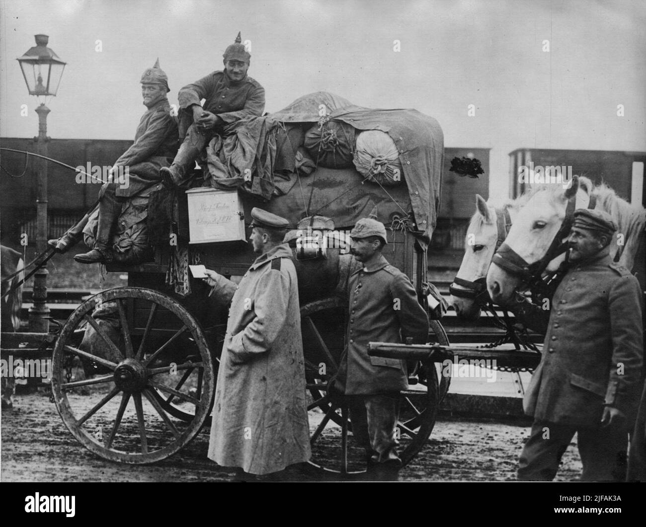 First World War: German field post on march. First World War: German ...