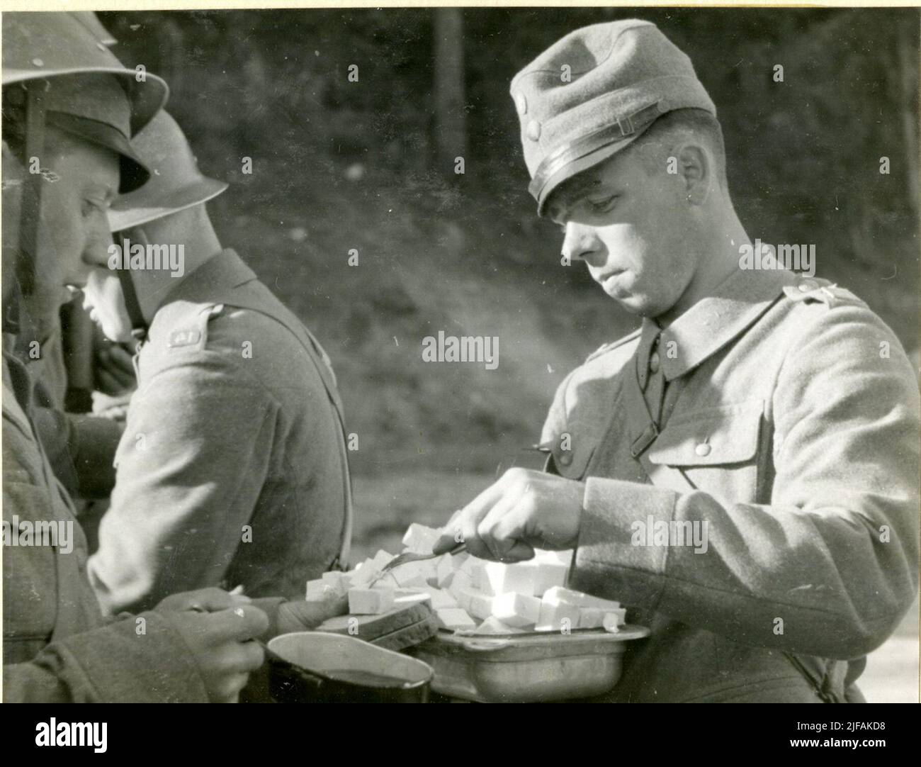 Butter distribution to conscripts during the emergency time. Butter ...