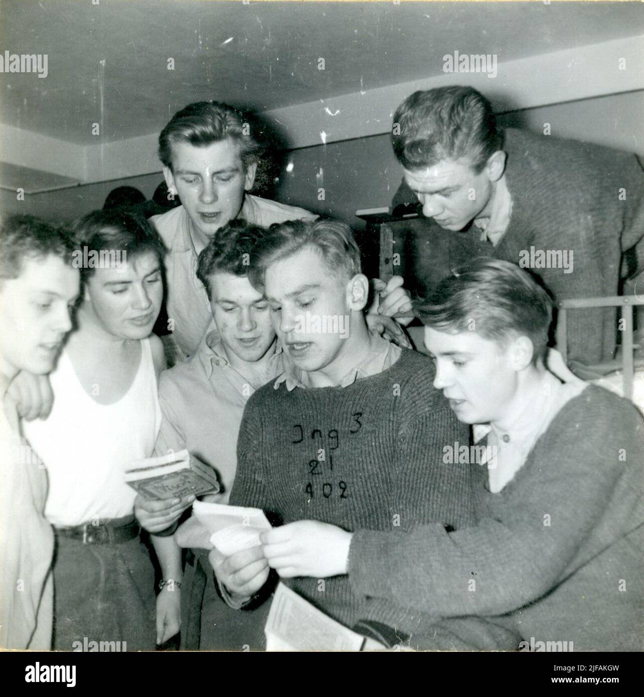 Singing in the lodging, Skåne Trängregementet T4 Stock Photo - Alamy