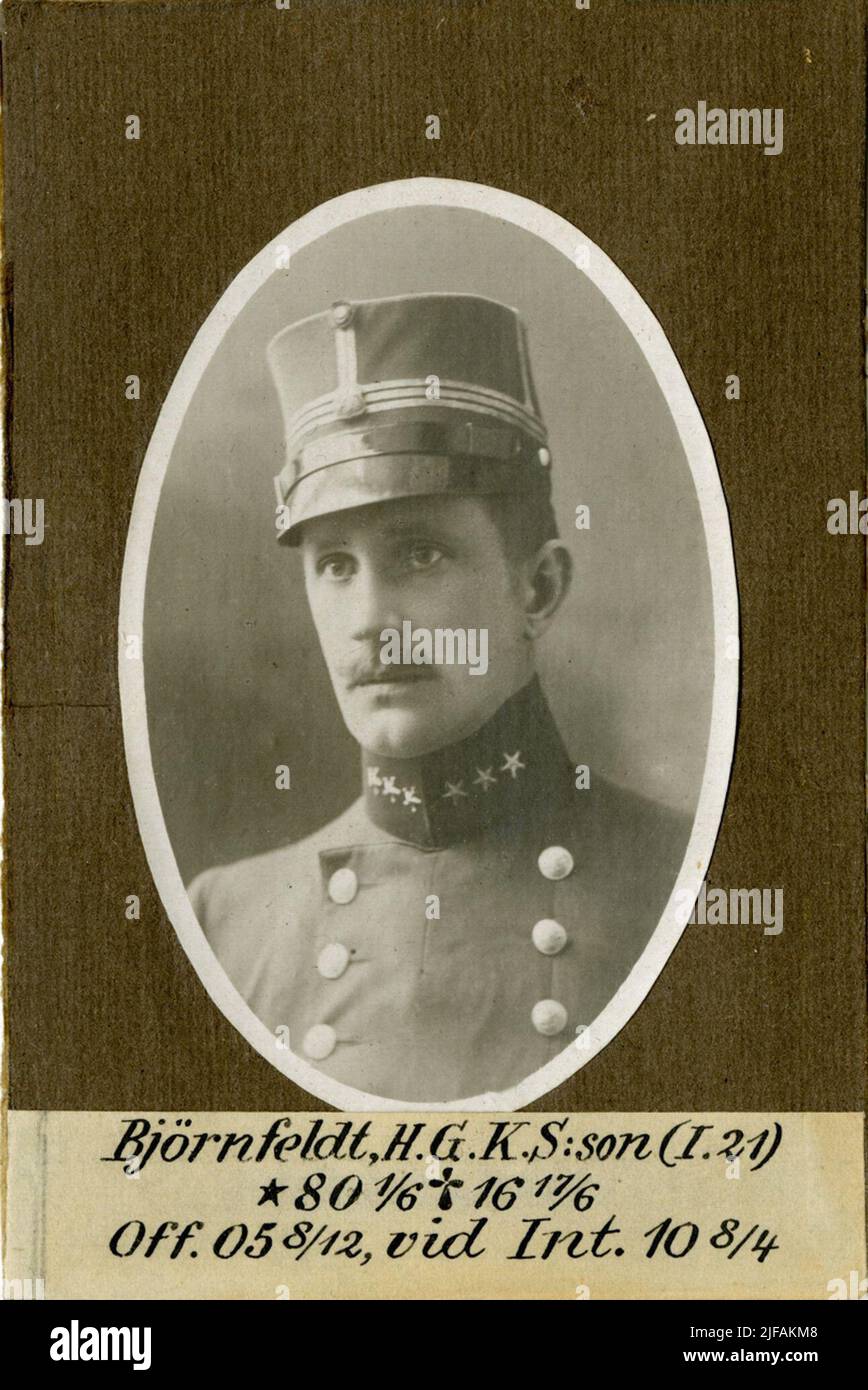 Portrait of Hjalmar Gustaf Karl Swensson Björnfeldt, officer at the ...