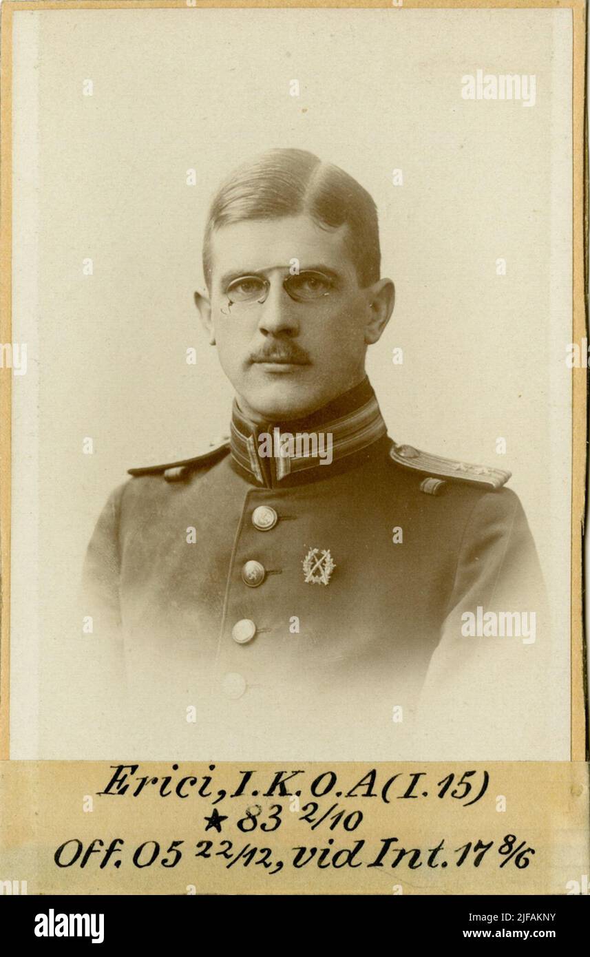 Portrait of Ivan Karl Oskar Anton Erici, officer at Älvsborg's regiment ...
