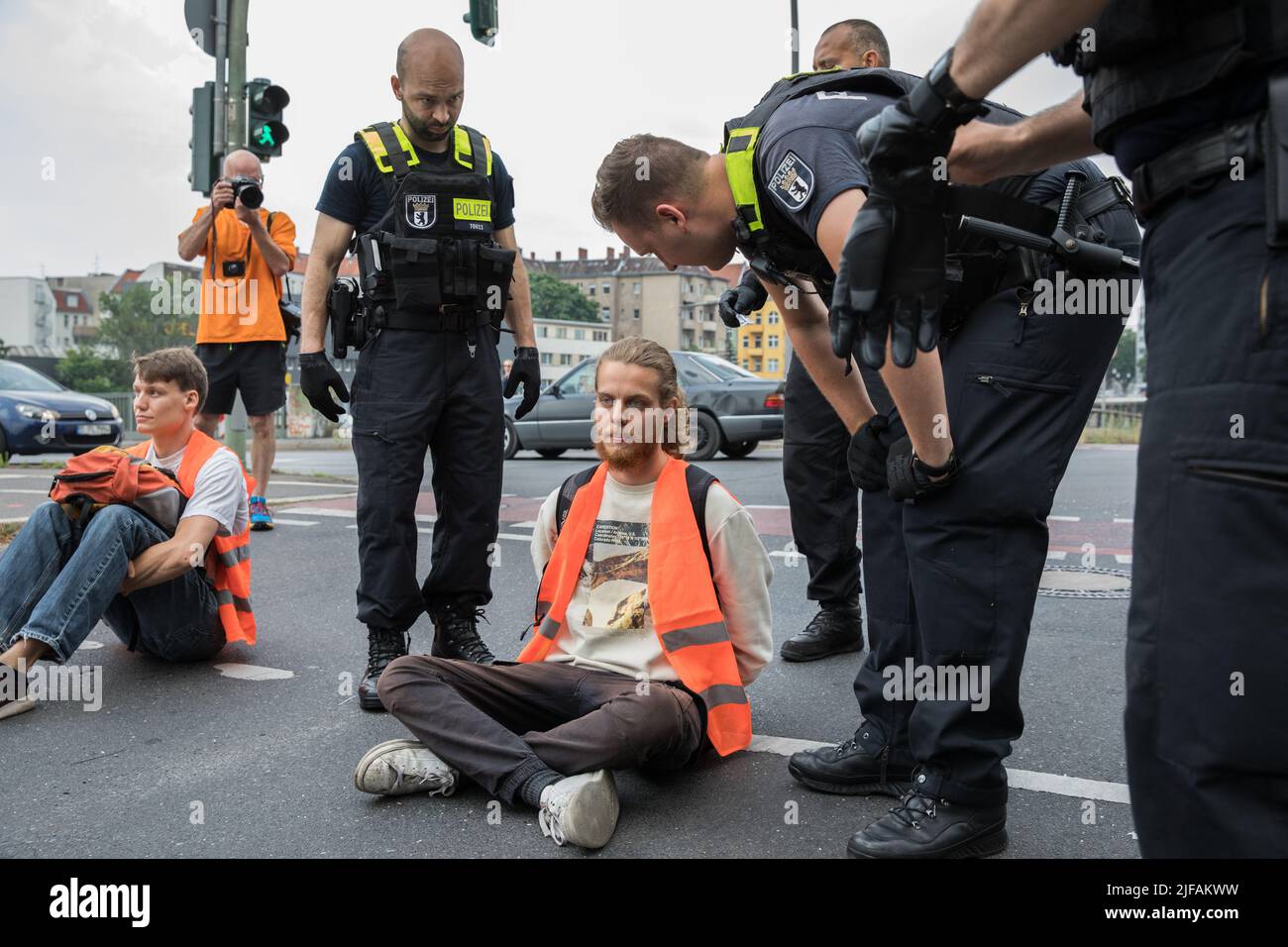 Berlin, Germany. 01st July, 2022. Climate activists from the movement ...