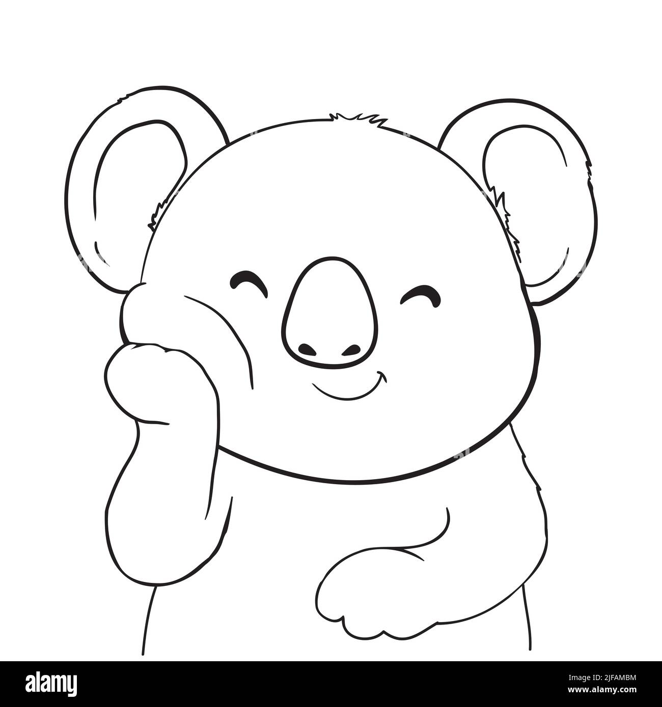 Koala. Sketch. Vector illustration. Teddy bear from Australia. Outline ...