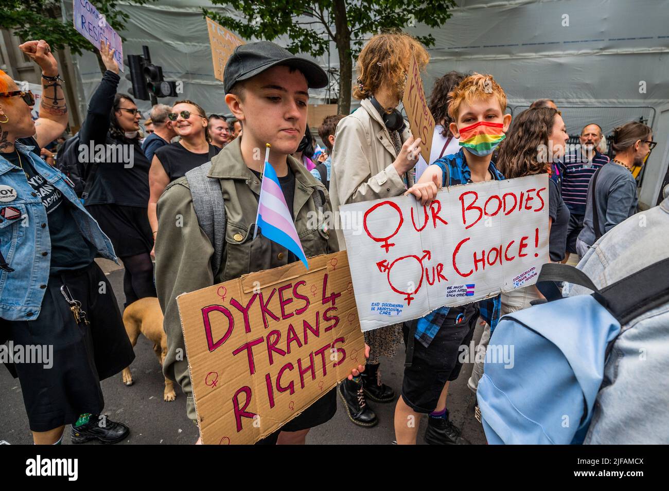 London, UK. 1st July, 2022. Our bodies, our choice, The march moves off ...