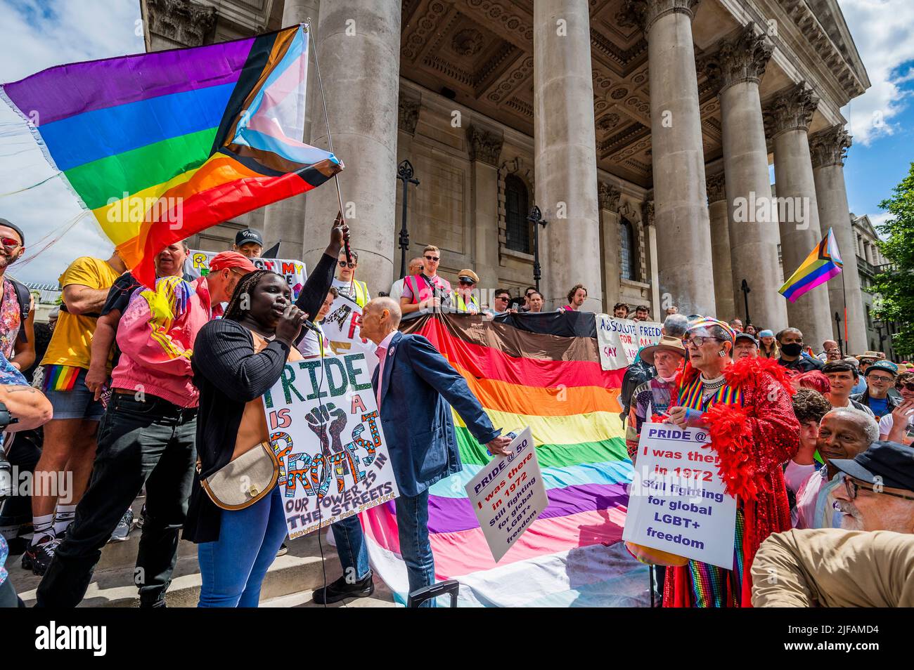 London, UK. 1st July, 2022. One originals stops the proceedings being ...