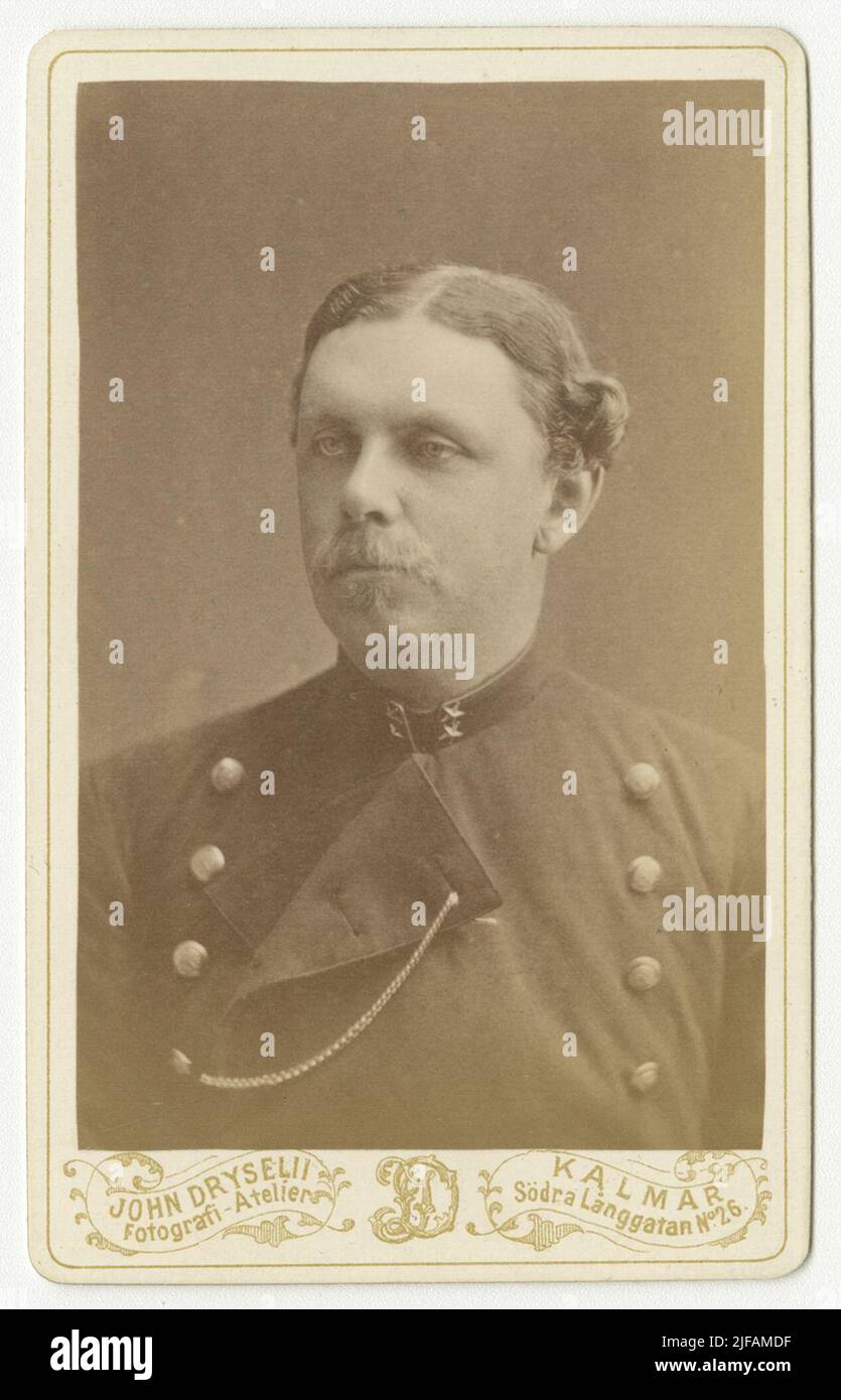 Portrait by Carl Gustaf Albert Meurling, lieutenant at Kalmar Regiment ...