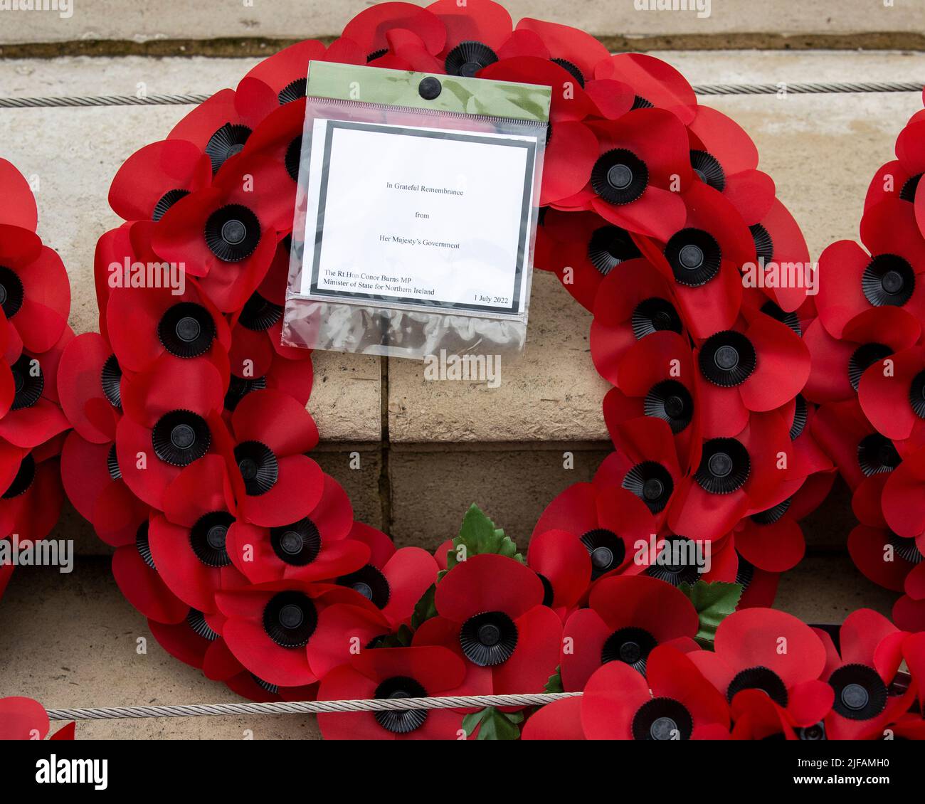 Wreath laid by Minister of State for Northern Ireland the Rt Hon Conor ...