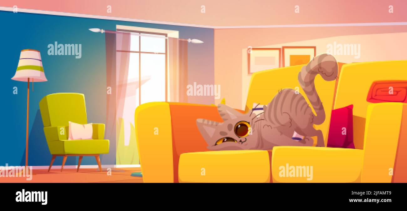 At tabby cat lounge Stock Vector Images - Alamy