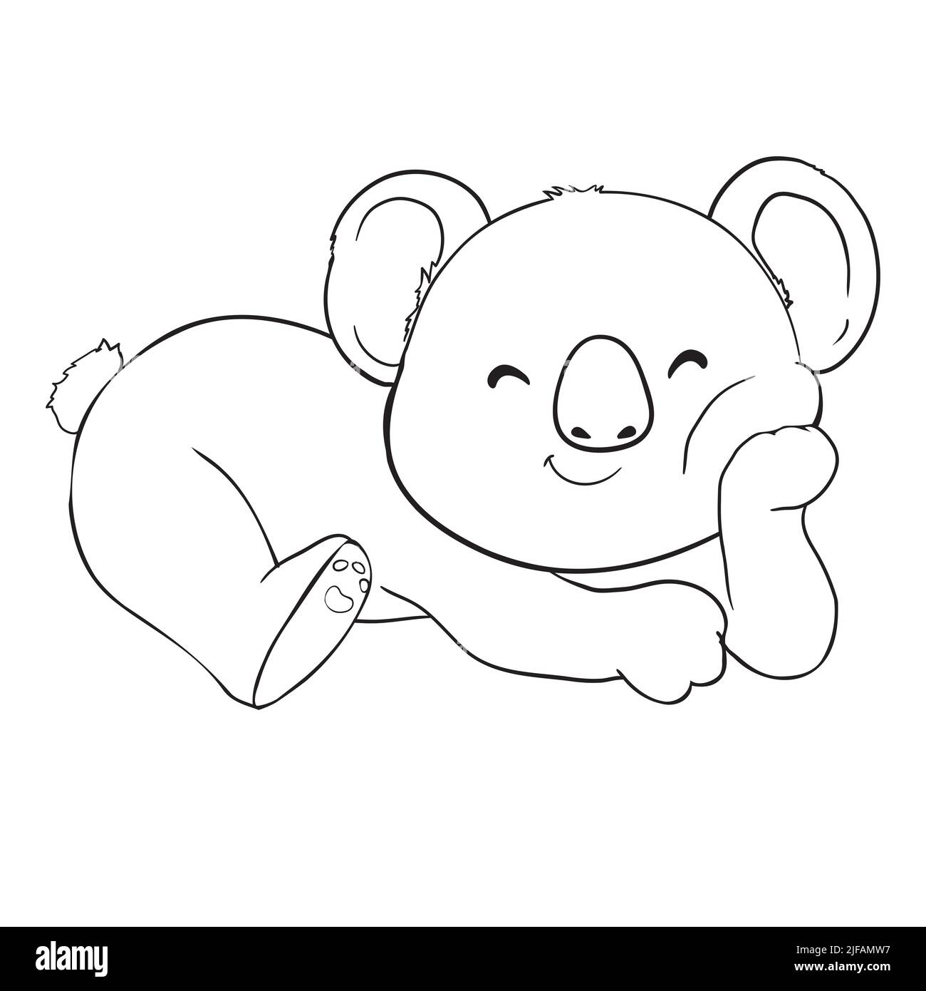 Koala. Sketch. Vector illustration. Teddy bear from Australia. Outline ...