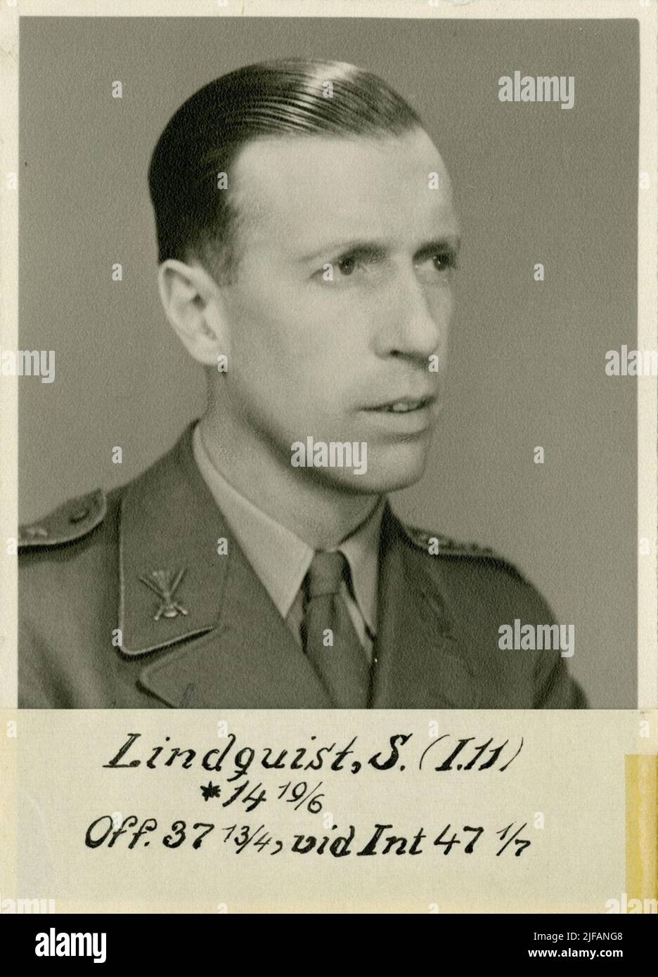 Portrait of Sten Lindquist, Lieutenant at Kronoberg's regiment in 11 ...