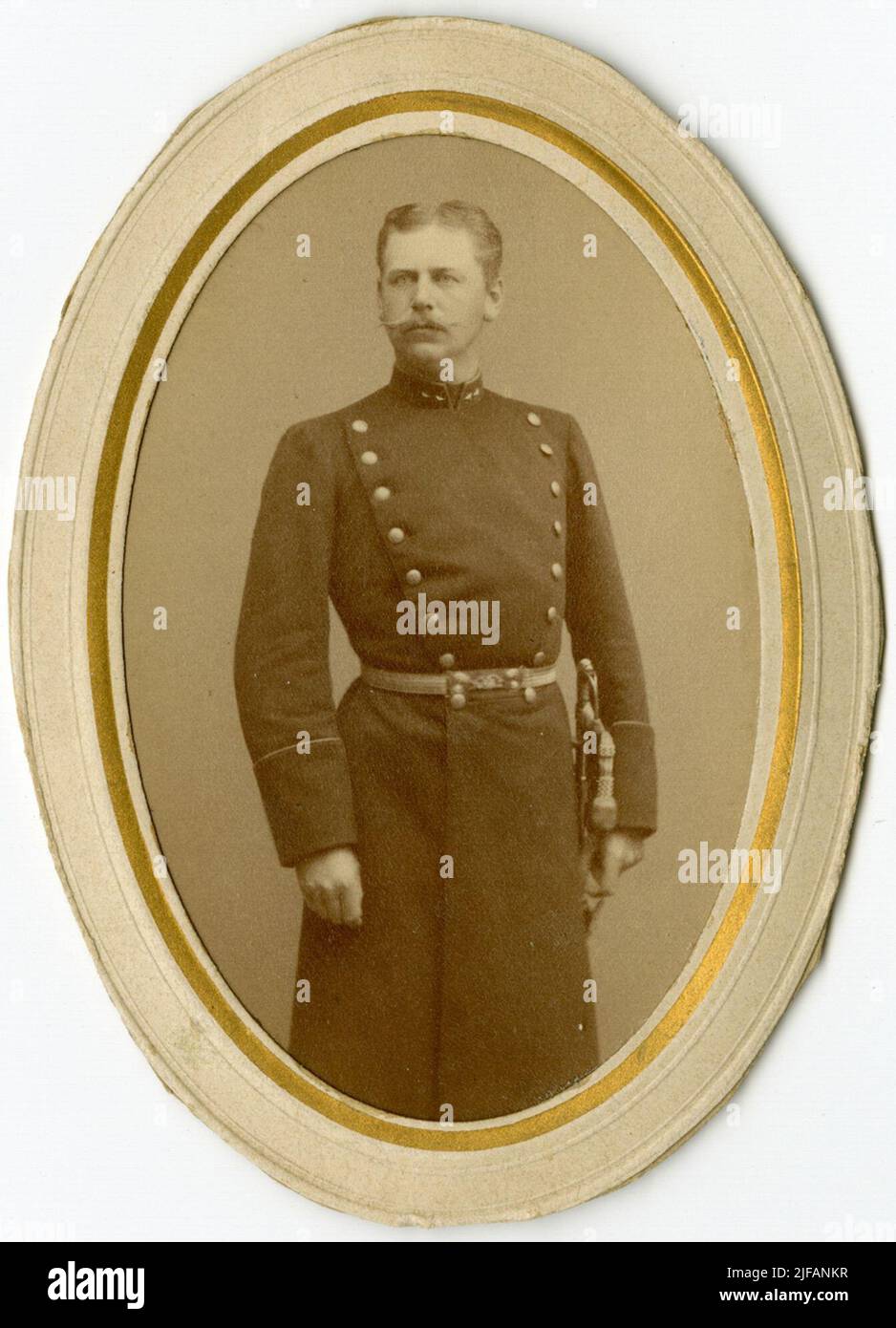 Portrait of Karl Erik Peterson, captain of Västmanland Regiment in 18 ...