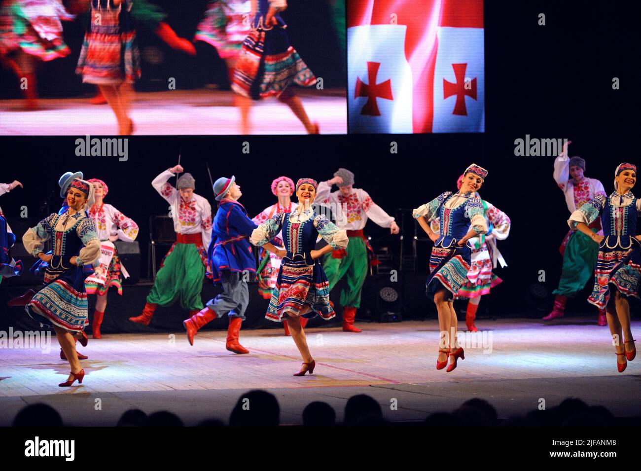 Dancers from Virsky Ukrainian national folk dance ensemble performing ...