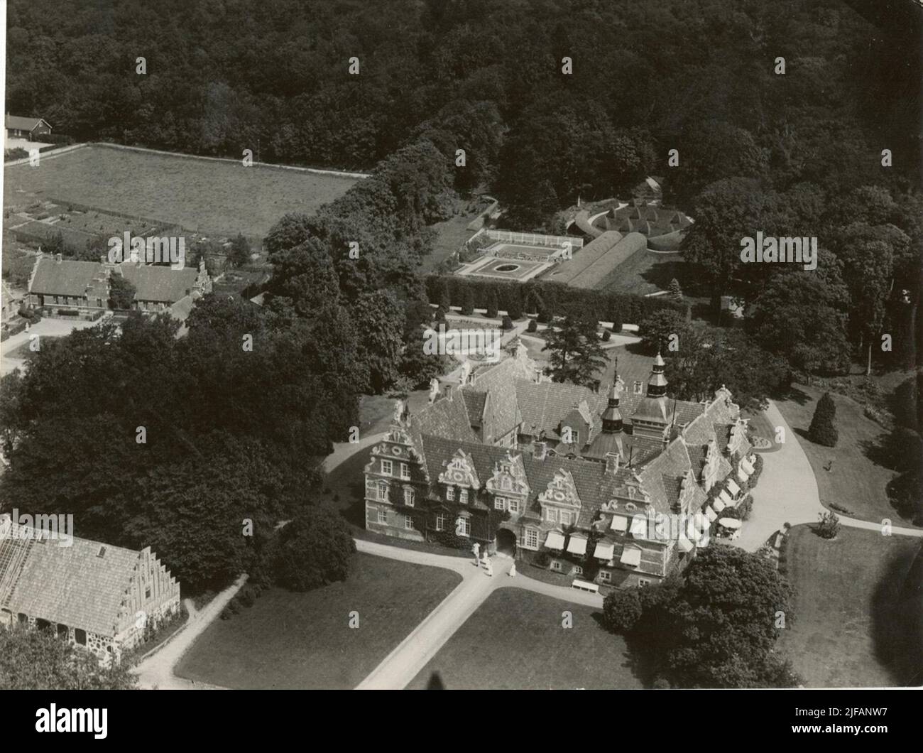 Air picture over Vrams Gunnarstorp Castle Stock Photo - Alamy