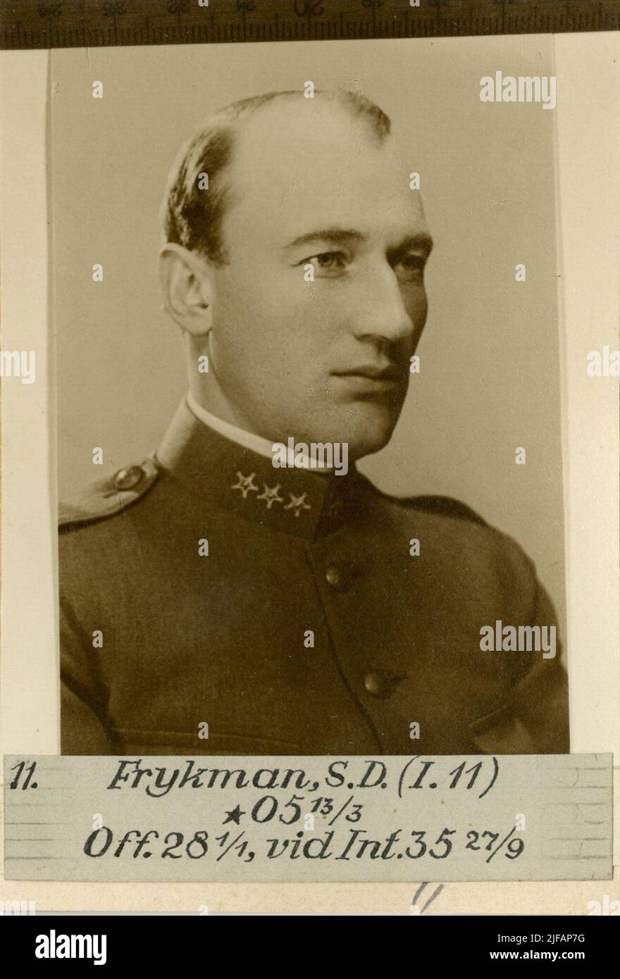 Portrait by Sven Daniel Frykman, lieutenant at the curator Stock Photo ...