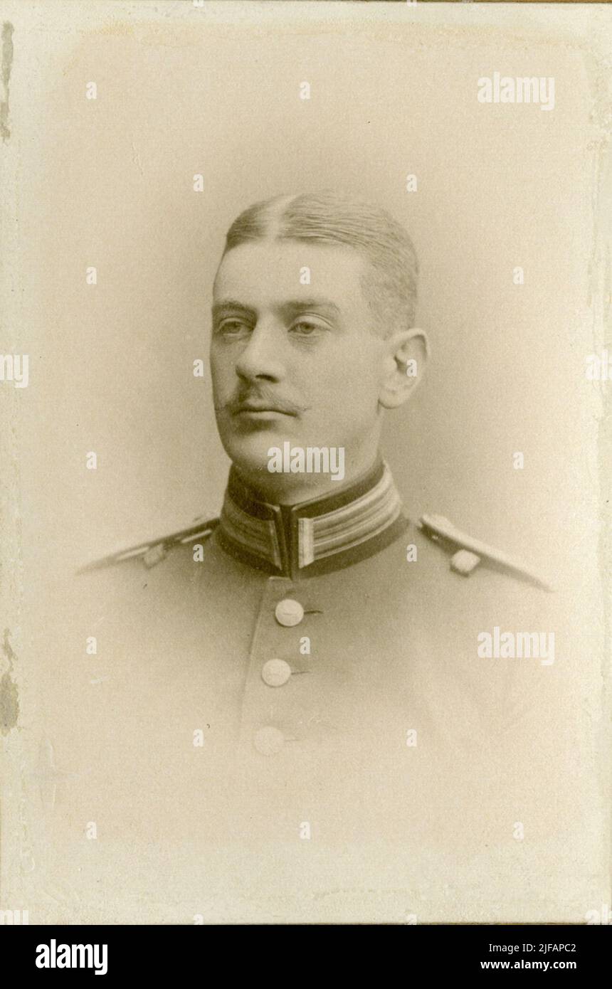 Portrait by Per Adolf Sundh, lieutenant at Hälsinge regiment in 14 ...