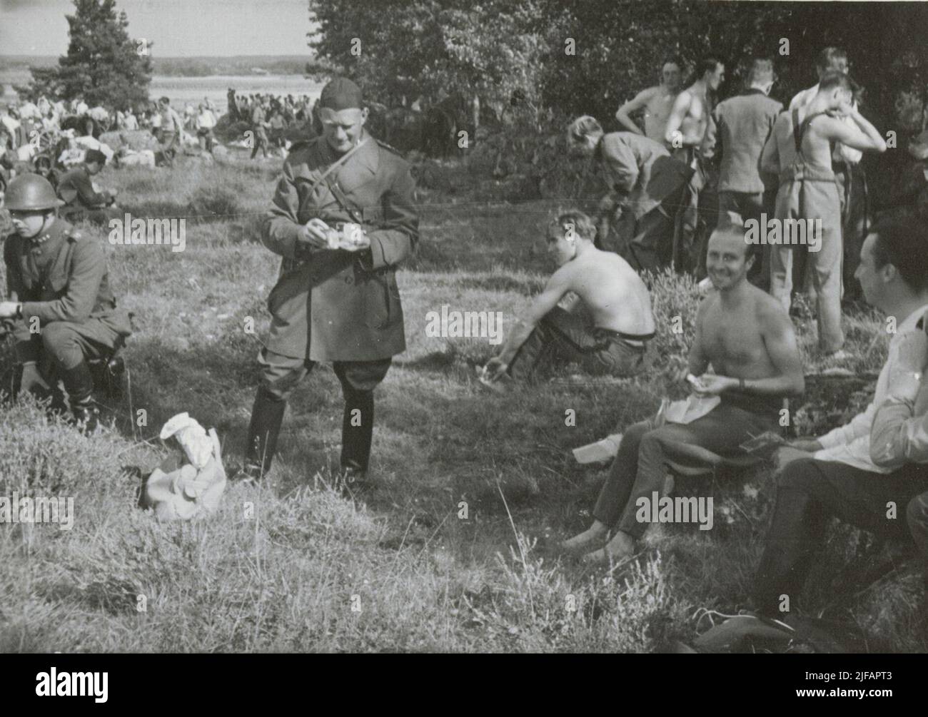 Soldiers during a break Stock Photo - Alamy