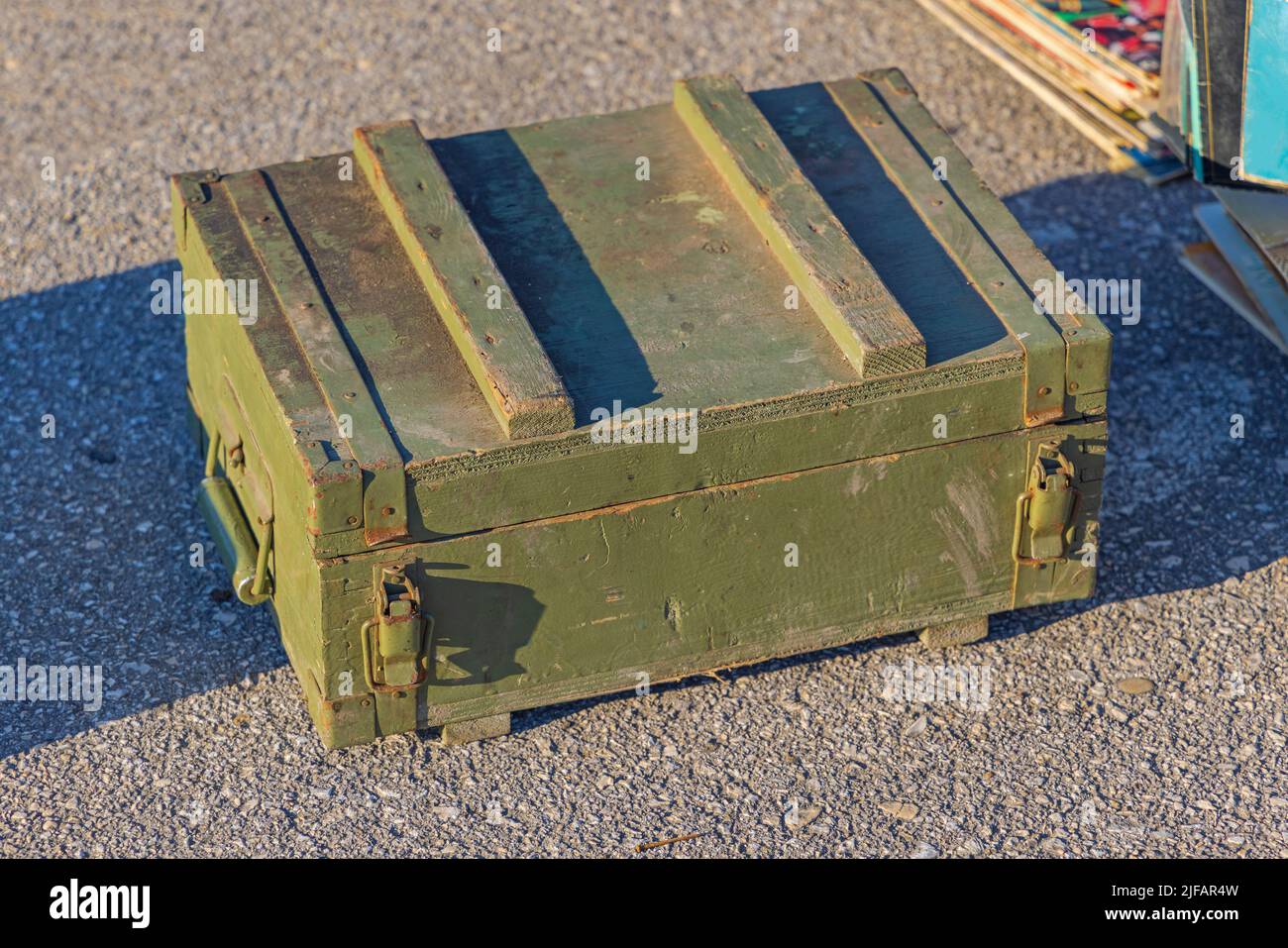 Vintage Green Wood Ammunition Military Box From WWII Stock Photo - Alamy
