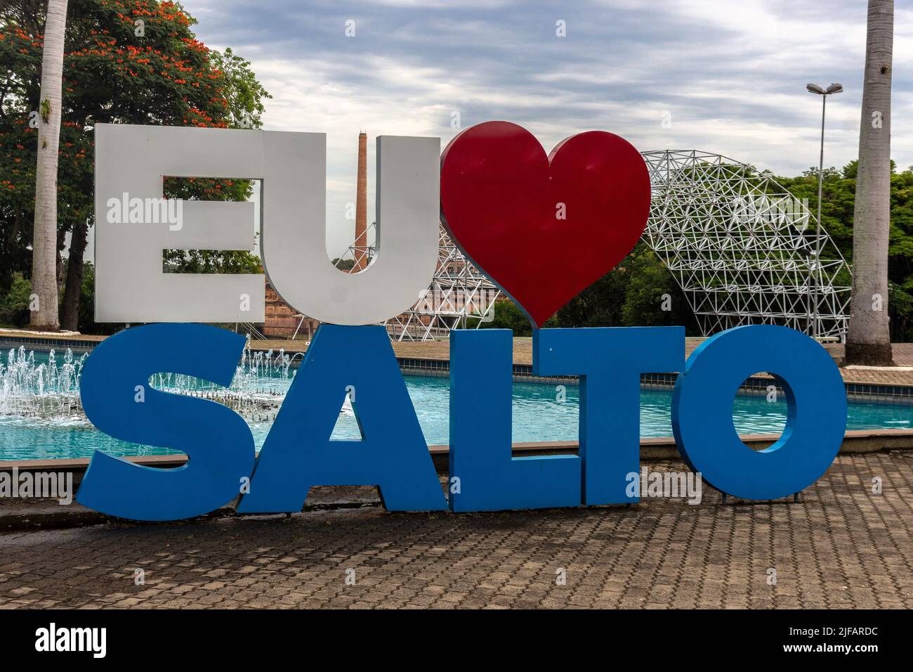 Salto, Sao Paulo, Brazil. March, 10, 2022. Square in the city of Salto, tourist spot in the city ...