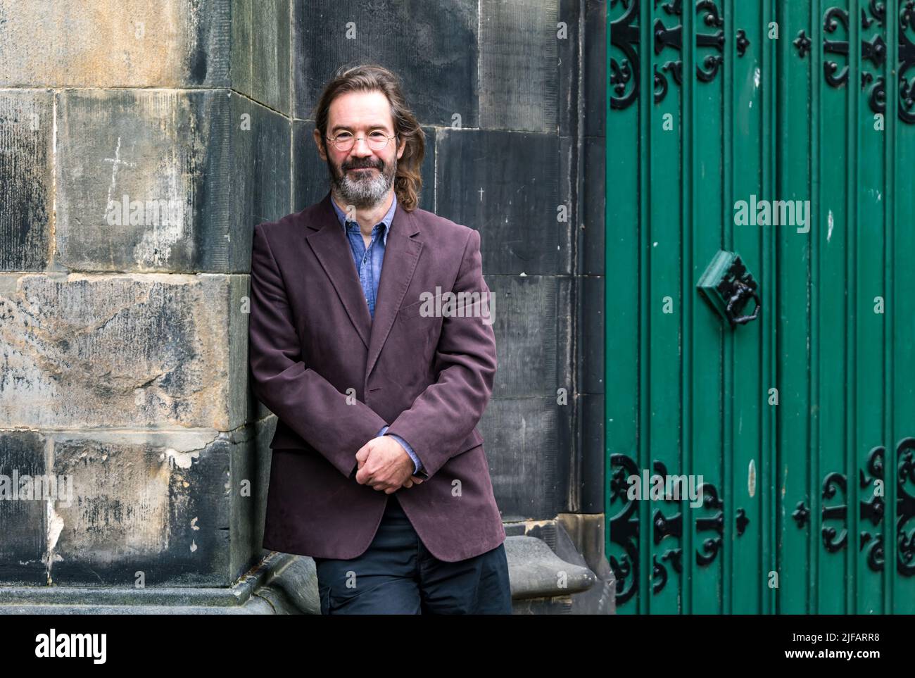 Scottish crime writer author James Oswald in South Leith Parish Church ...