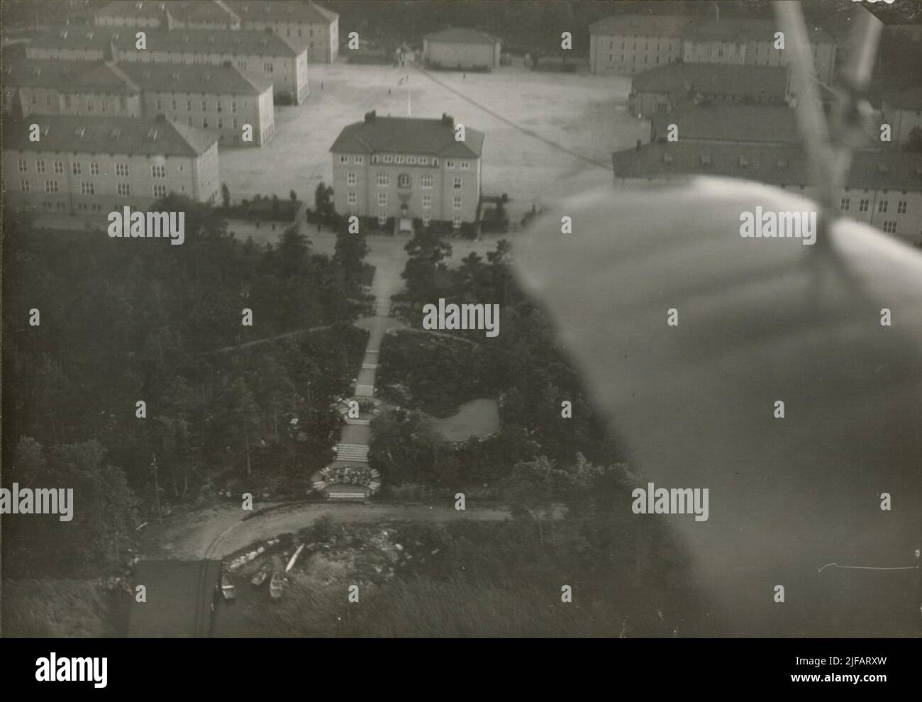 Aerial photography over Gotland's infantry year in 18 barracks Stock ...