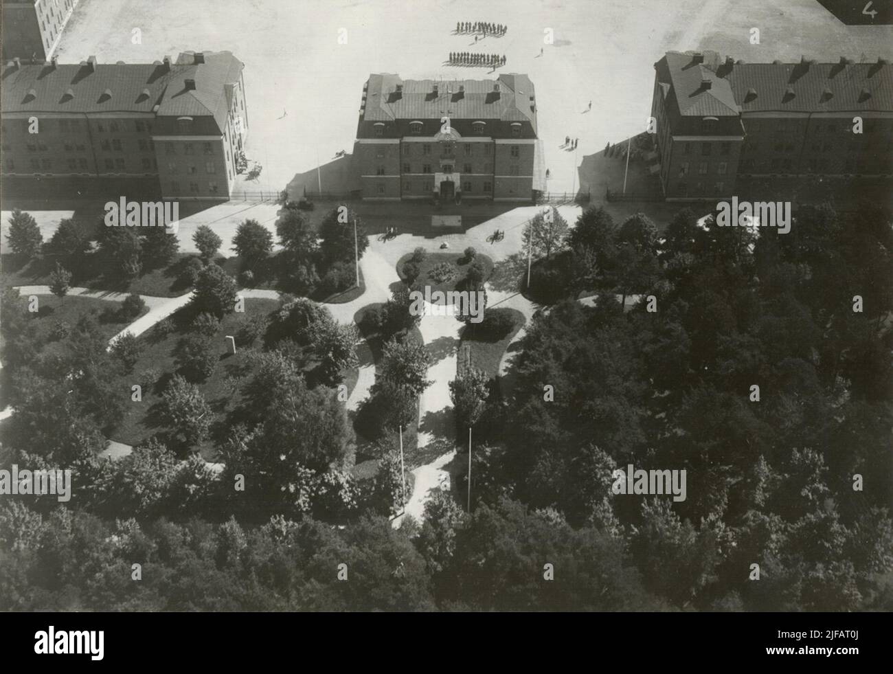 Aerial photography over Gotland's infantry year in 18 barracks Stock ...