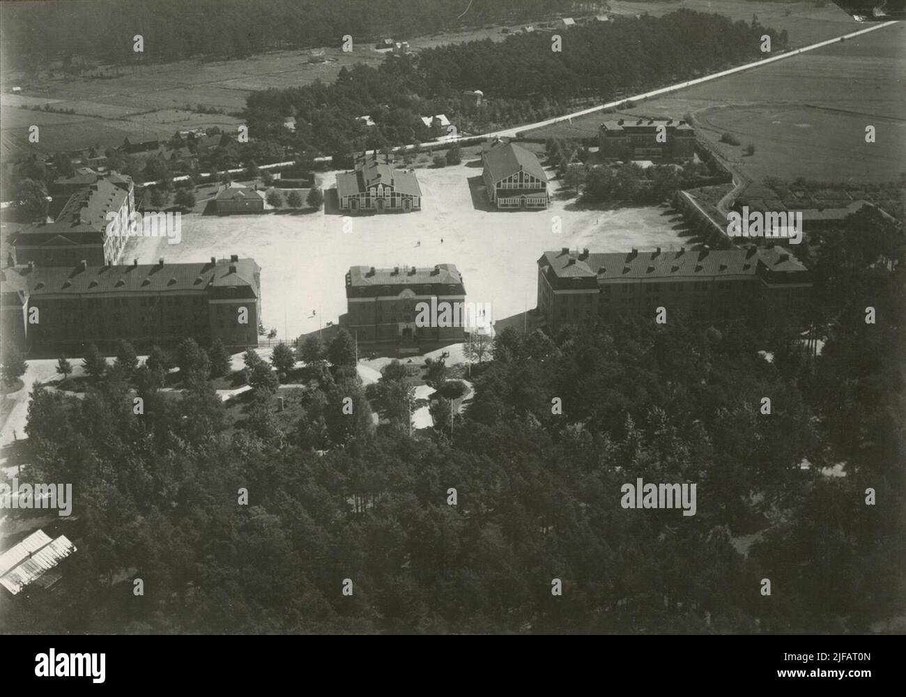 Aerial photography over Gotland's infantry year in 18 barracks Stock ...