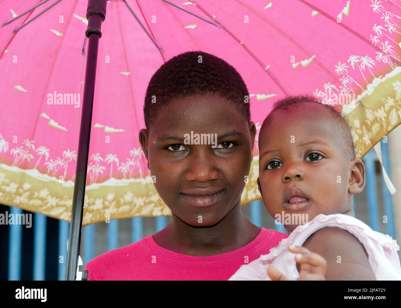 Mother and child and an umbrella in Mubende, Uganda Stock Photo - Alamy
