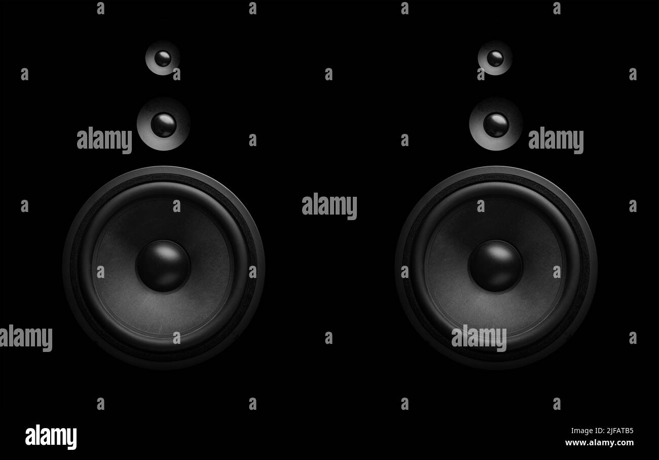 Black sound speaker close-up Stock Photo - Alamy