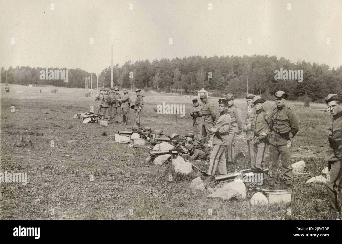 Regiment exercise 1926, on the firing range Stock Photo - Alamy