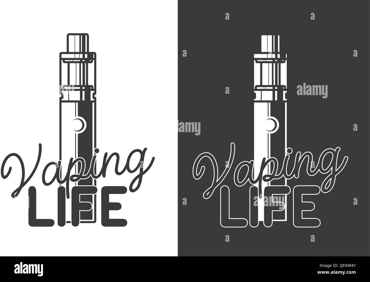 Vaping Life Logo, Vape Monochrome vector illustration Stock Vector ...