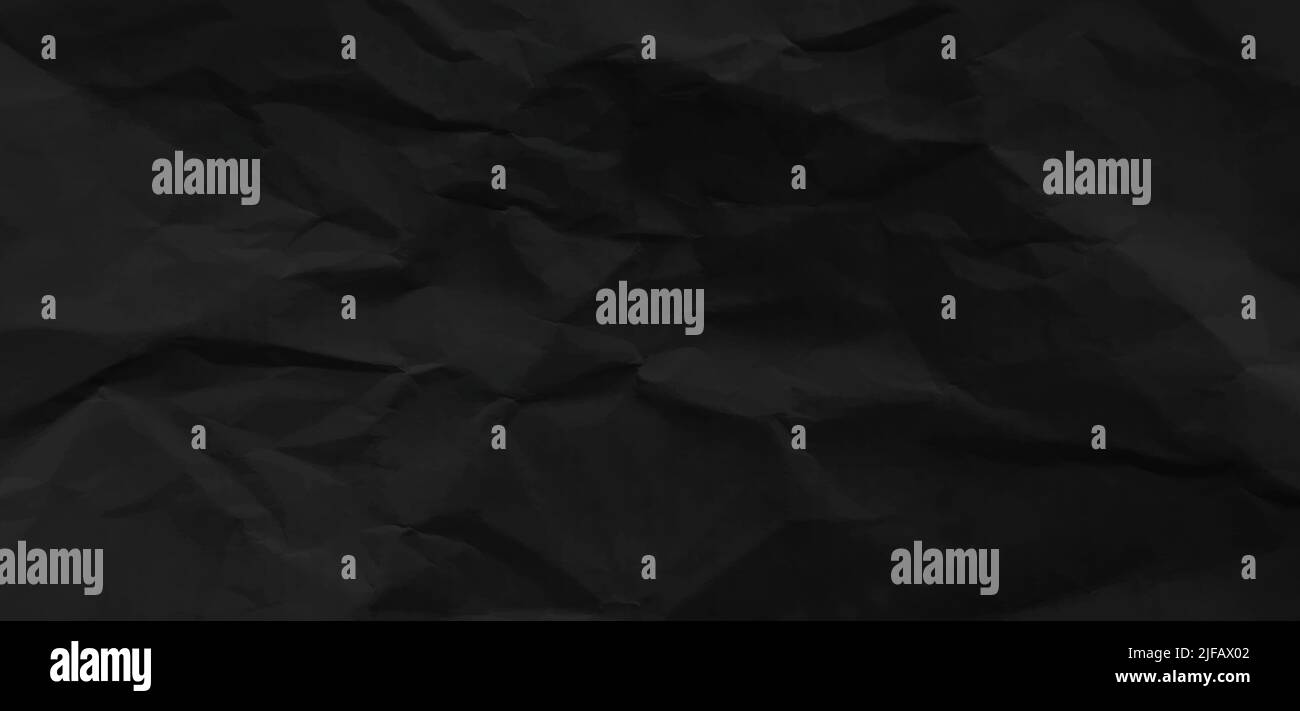 Crumpled paper texture realisric vector illustration. Black blank sheet ...